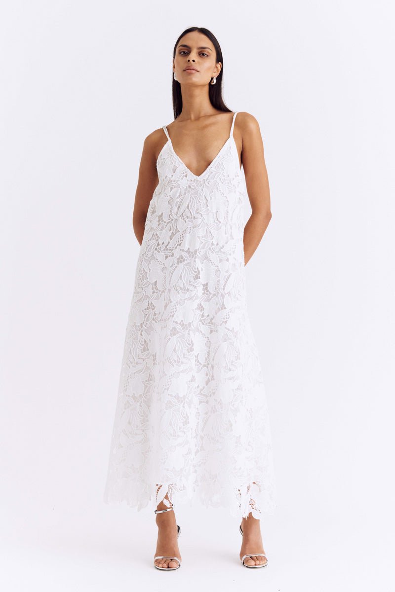Eve A-line lace Maxi Dress - White – SUBOO AU